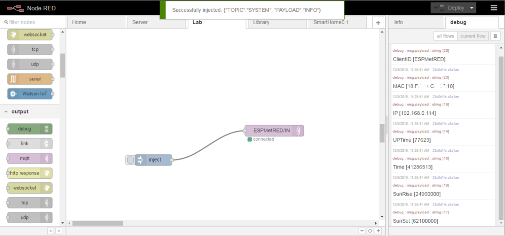 ESPMetRED an Arduino IDE compatible library to communicate ESP8266 and Node-Red via MQTT - All ...