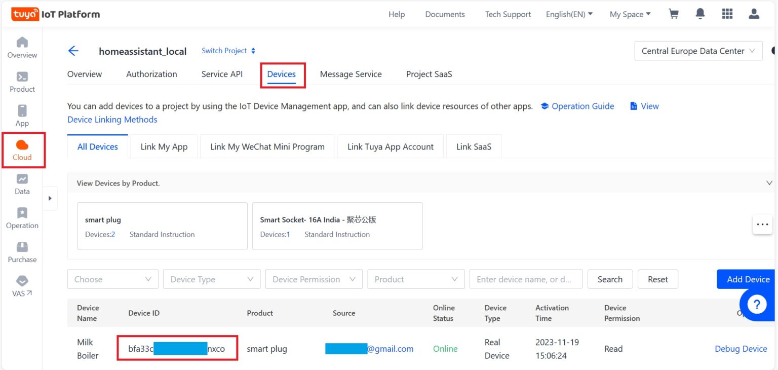 Getting Tuya Device ID, Local Key and DP ID using Tuya Smart Home Basic ...